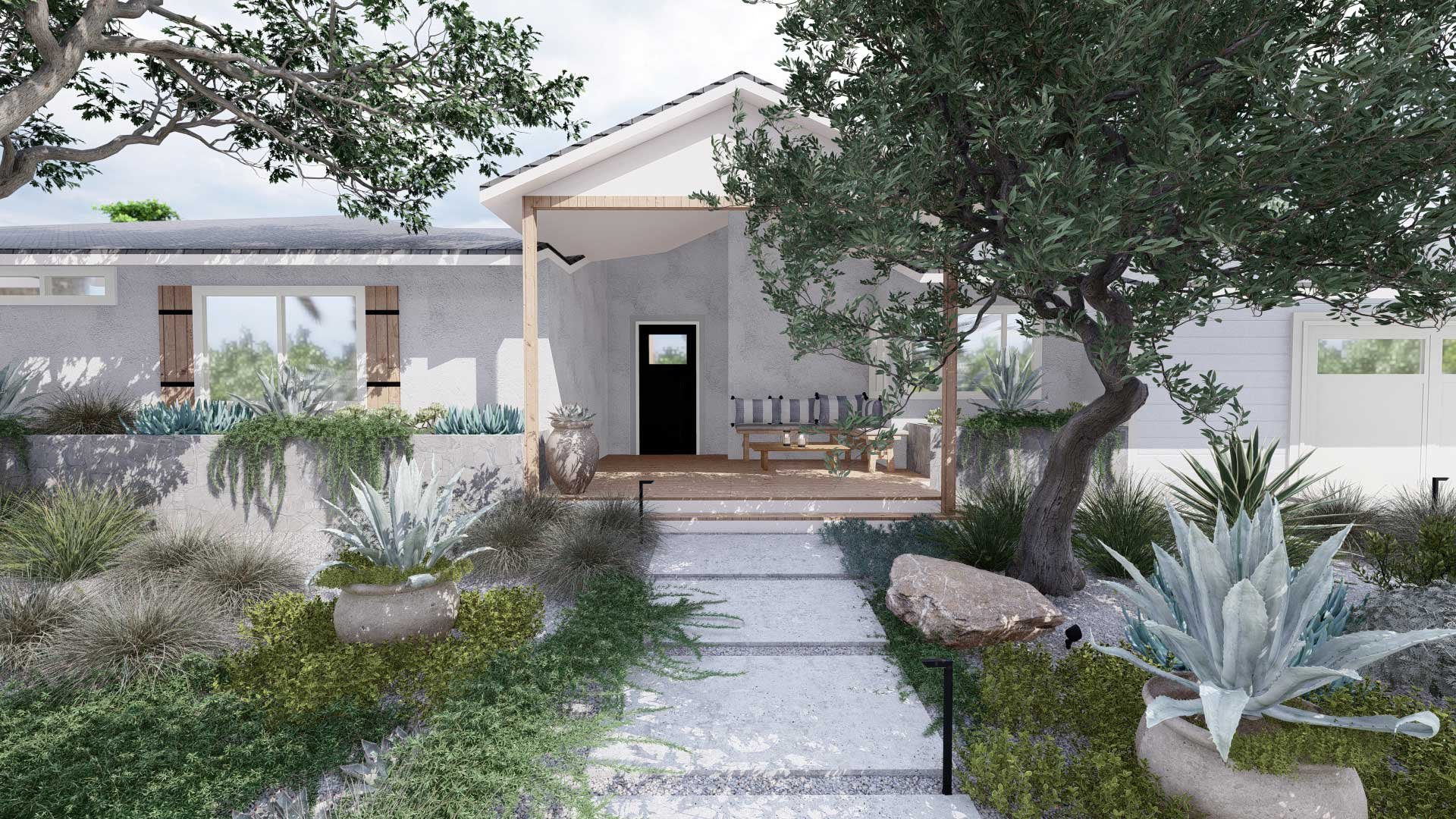 Our Favorite No Grass Front Yard Ideas Yardzen Our Favorite No Grass Front Yard Ideas Yardzen