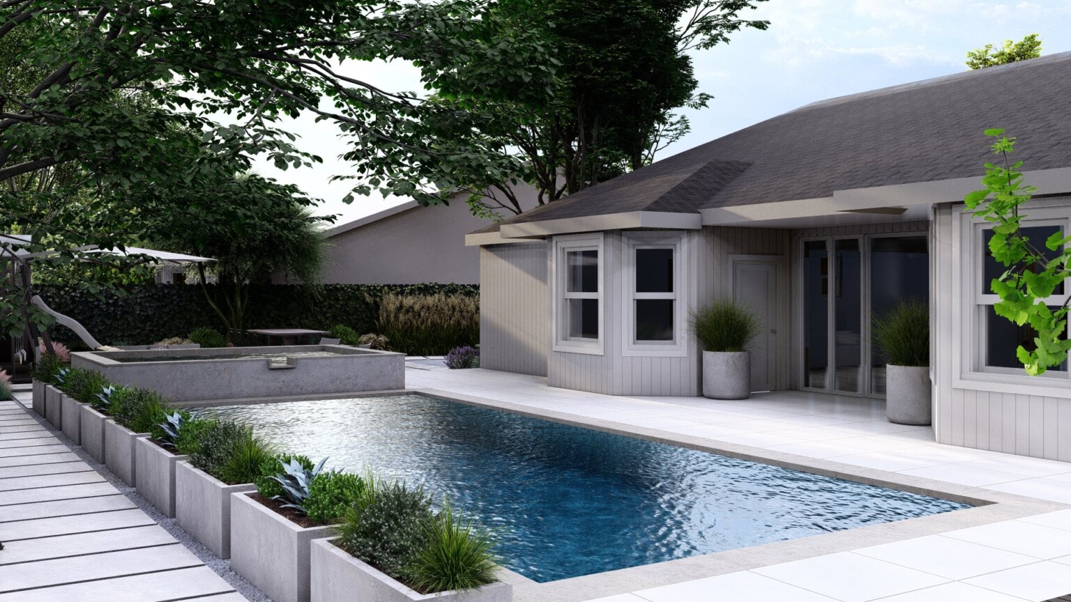 Contemporary Backyard Landscape Design in Austin, TX | Yardzen